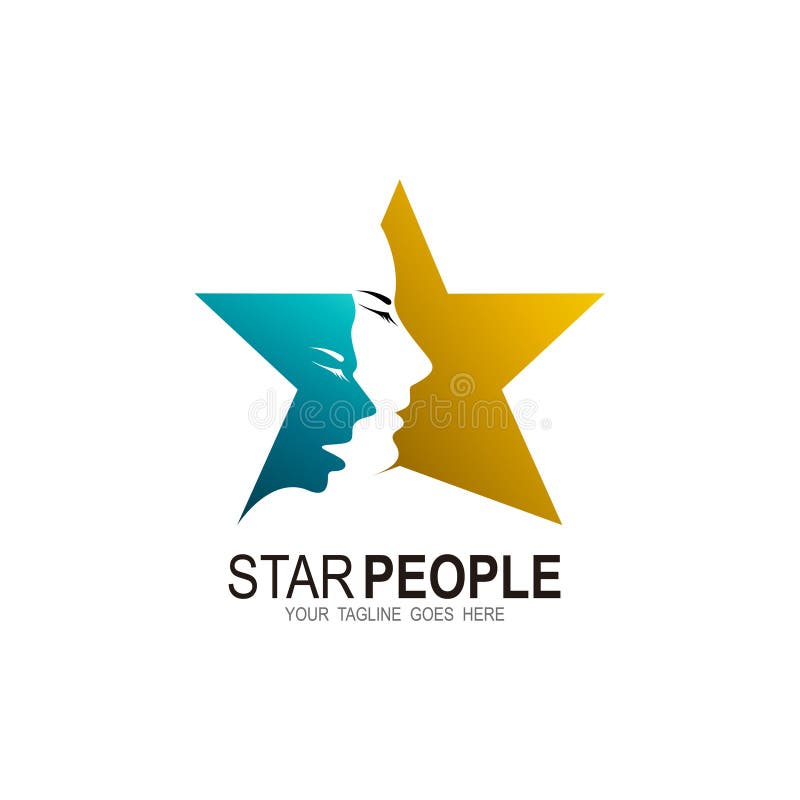 Star Logo and Face People Design Illustration Stock Vector ...