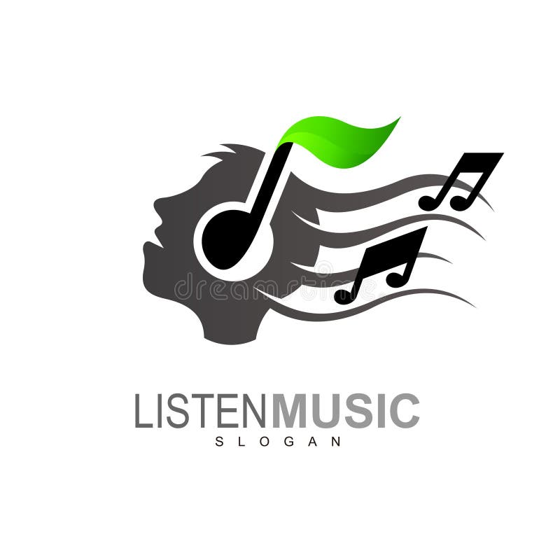 Music Logo, Listening To Music, Head Logo and Brain Stock Vector ...