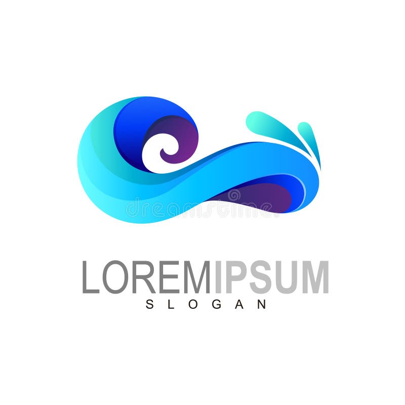 Wave Logo with Simple Design Illustration Stock Vector - Illustration ...