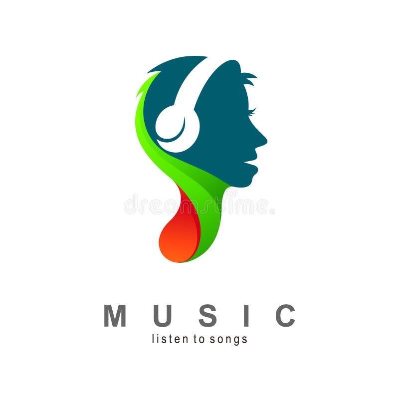 Music Icon, Logos of People Listening To Music Stock Vector ...