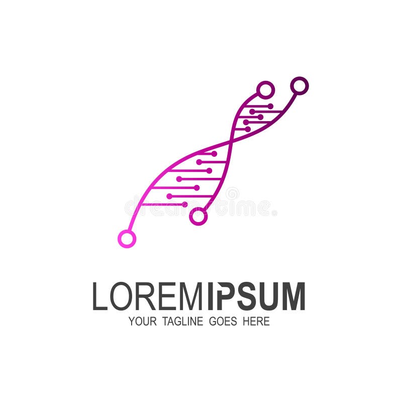 DNA Logo with Line Design, Biology Icon Stock Vector - Illustration of ...