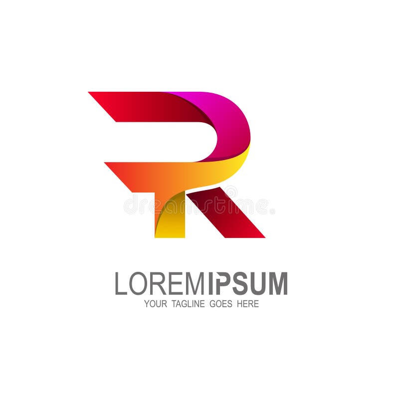 Letters RT, R&T Logo, Multi Color Stock Vector - Illustration of shape ...