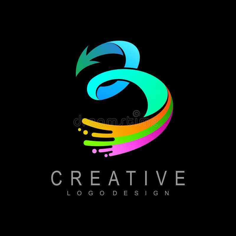 Letter B Logo and Arrow with Swoosh Design Stock Vector - Illustration ...