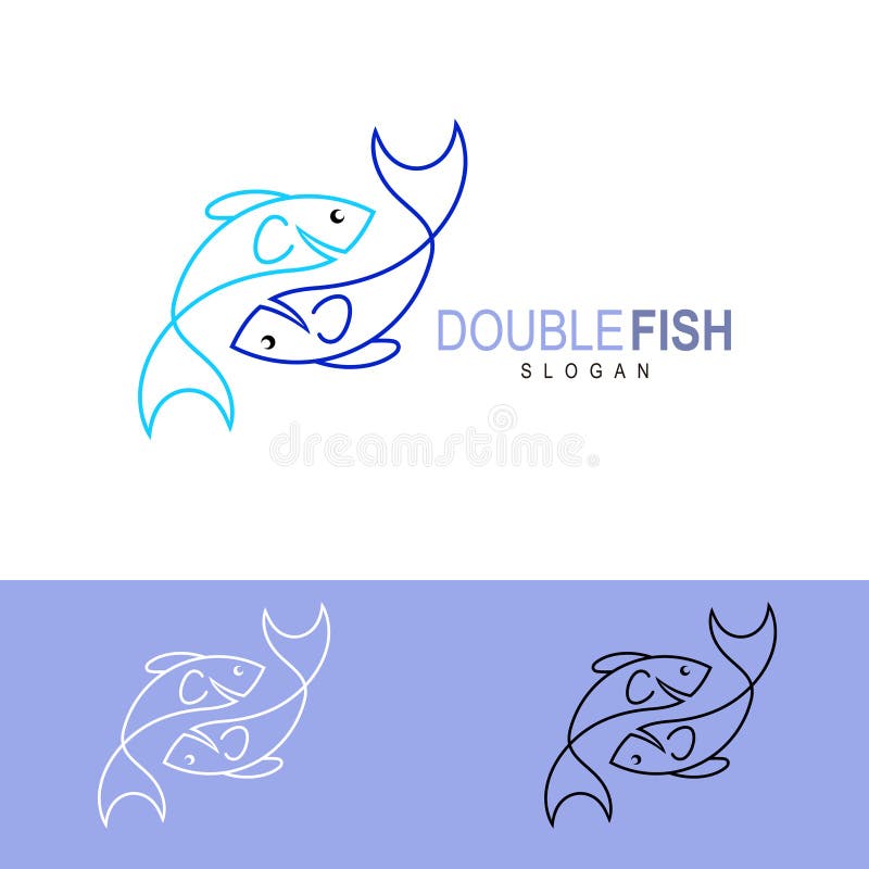 The Logo of Two Swimming Fish Stock Vector - Illustration of menu ...