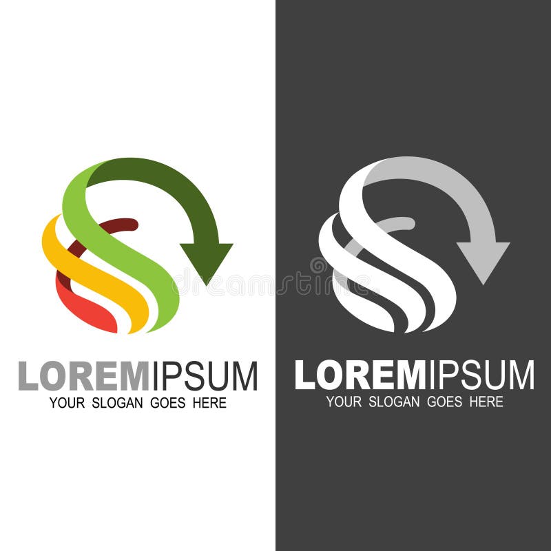 Arrow Logo and Ribbon Icon Design Template Stock Vector - Illustration ...