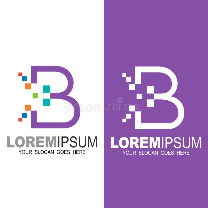 Letter B Logo and Pixel Design Vector Stock Vector - Illustration of ...