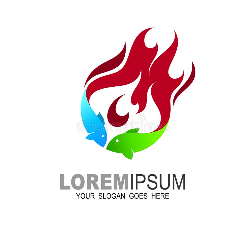 Fire Fish Logo Vector Icon Illustration, Burning Fish Logo Stock Vector ...