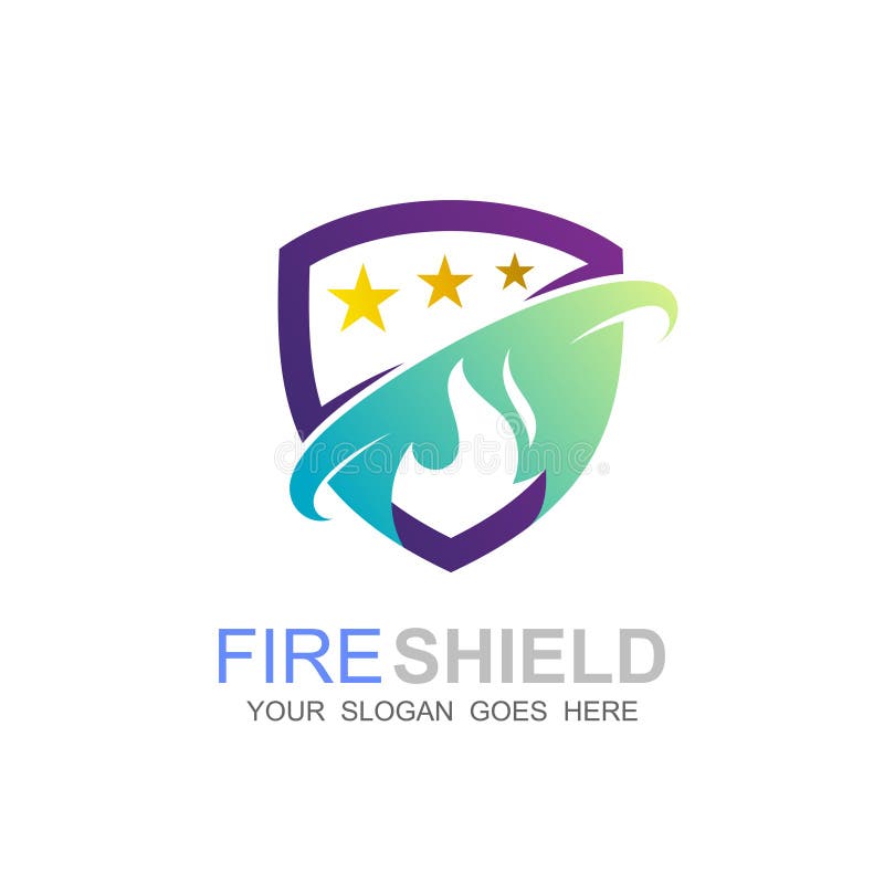Fire Shield Logo Design Element. Fire Warning Sign Shield Stock Vector ...