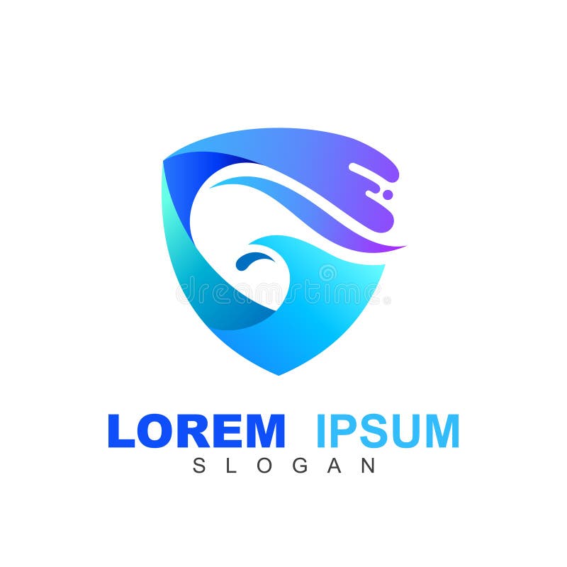 Shield Letter G Logo Design Template, Sea Symbol Stock Vector ...