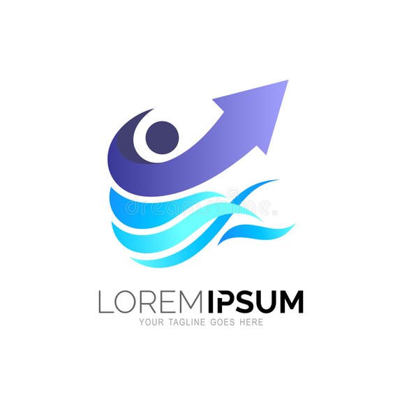 Wave Arrow Logo Template Arrow with Wave Stock Vector - Illustration of ...