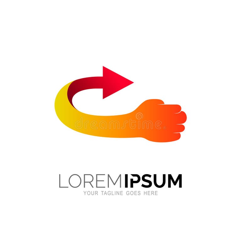 Hand Logo with Arrows, Fast Fist Logo Template Stock Vector ...