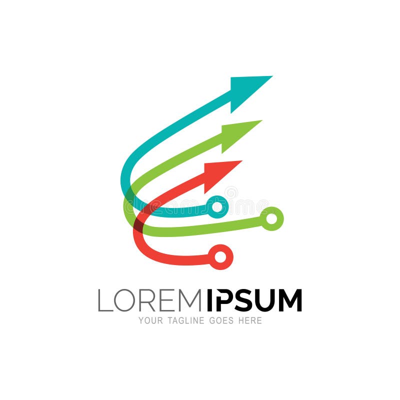 Arrow Tech Logo, Arrow Digital Logo Vector Line Style Stock Vector ...