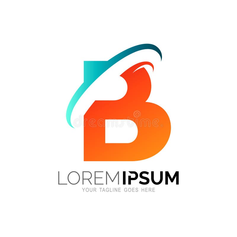 Letter B Logo with Swoosh , Finance Icon Stock Vector - Illustration of ...