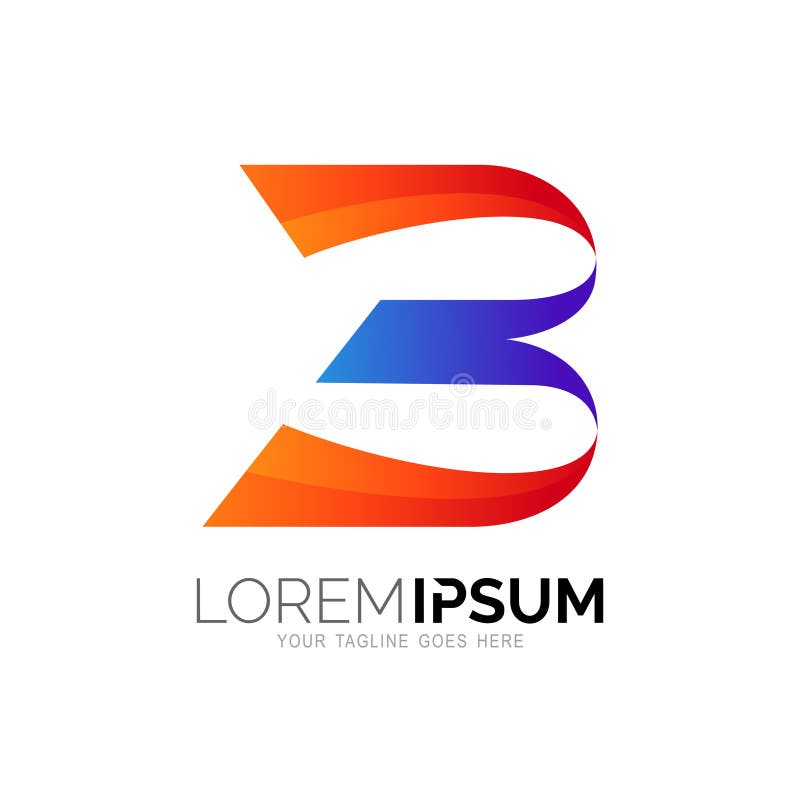 Letter B Logo with Simple Look, Ribbon Design Vector Stock Vector ...