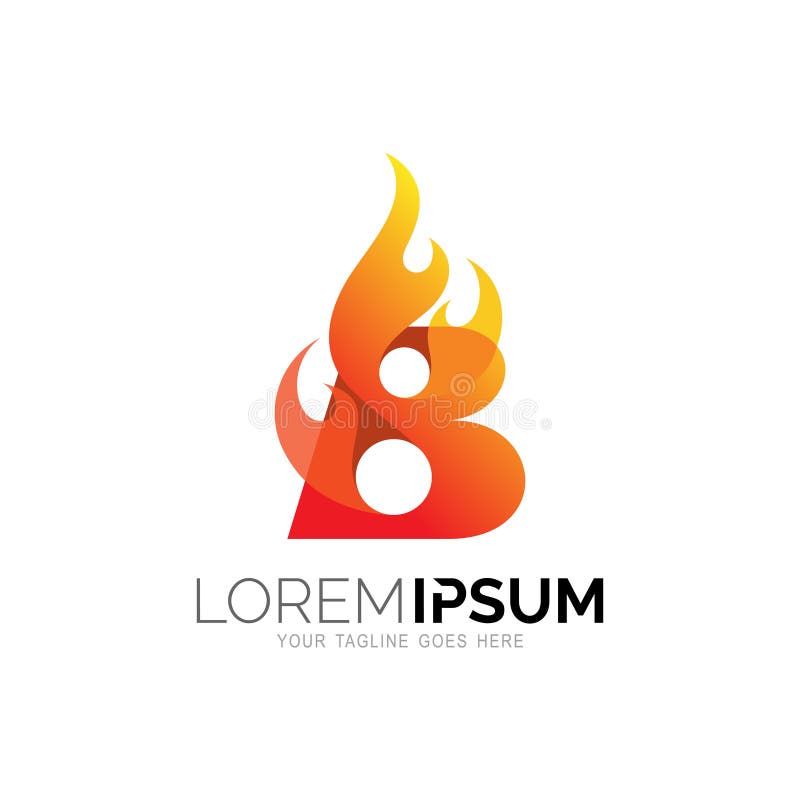 B Letter Fire Flame Logo Template Stock Illustrations – 129 B Letter ...