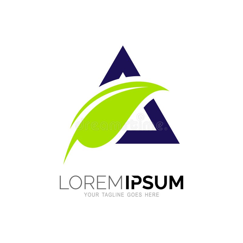 Triangle Leaf Logo Design Vector, Mountain Logo Stock Illustration ...