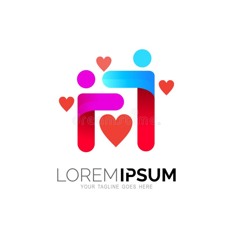 People`s Logos are Hugging, Human Logo Stock Vector - Illustration of ...