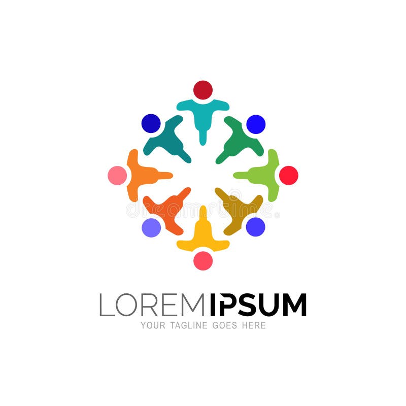 Circular Abstract Human Figure, Charity Icon, Colorful Logo Template ...