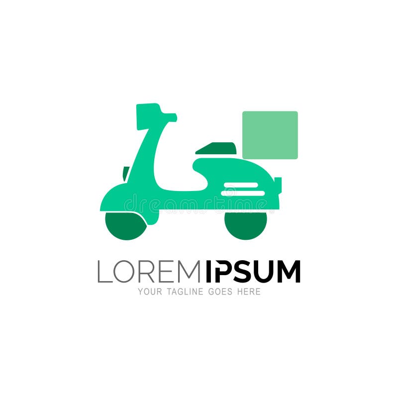 Logo Delivery Food with Motorcycle and Scooter Logo Illustration Stock ...