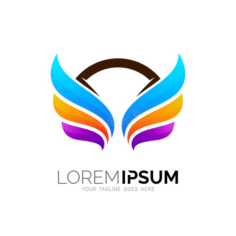 Abstract Wing Logo Template , 3d Colorful Icon Stock Vector ...
