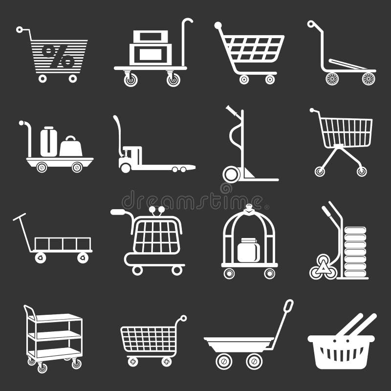 Cart Types Icons Set, Simple Style Stock Vector - Illustration of hotel ...