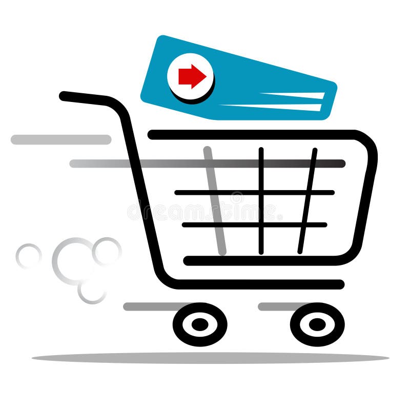Cart vector icon stock vector. Illustration of check, running - 9054495