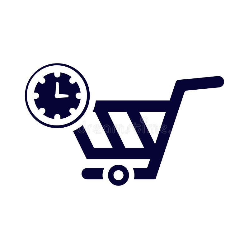 Cart, Watch, Time, Online Cart in Time Icon Stock Vector - Illustration ...