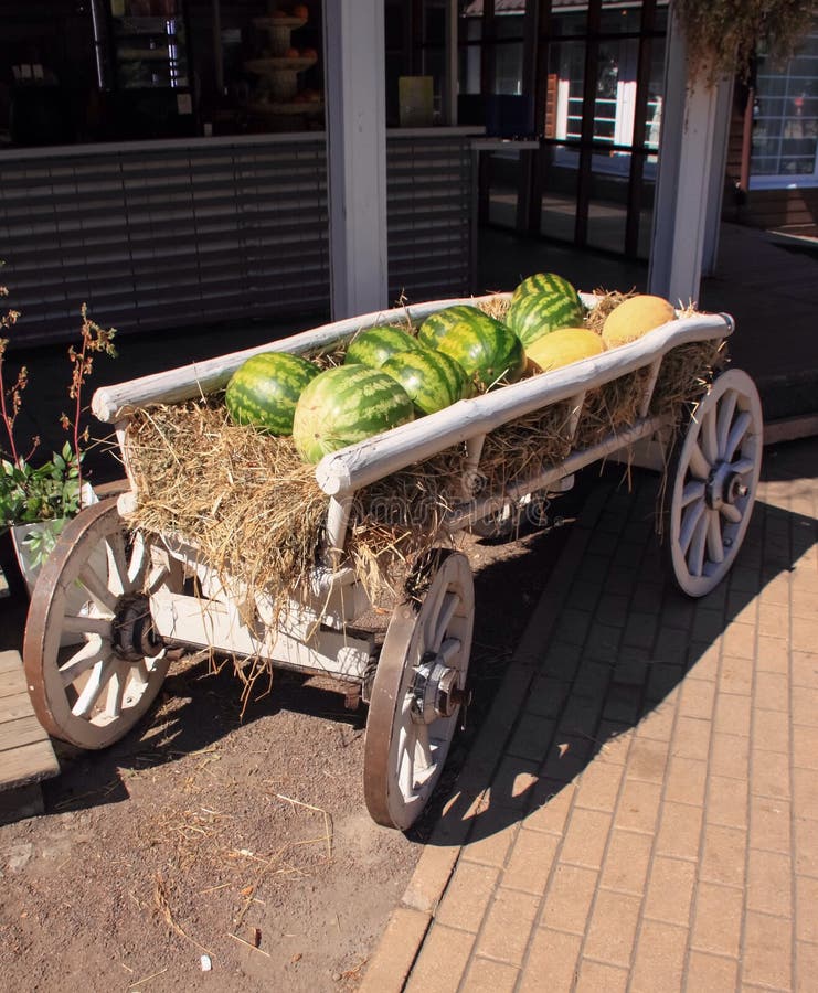 Cart stock photo. Image of village, cart, melons, watermelons - 58701632