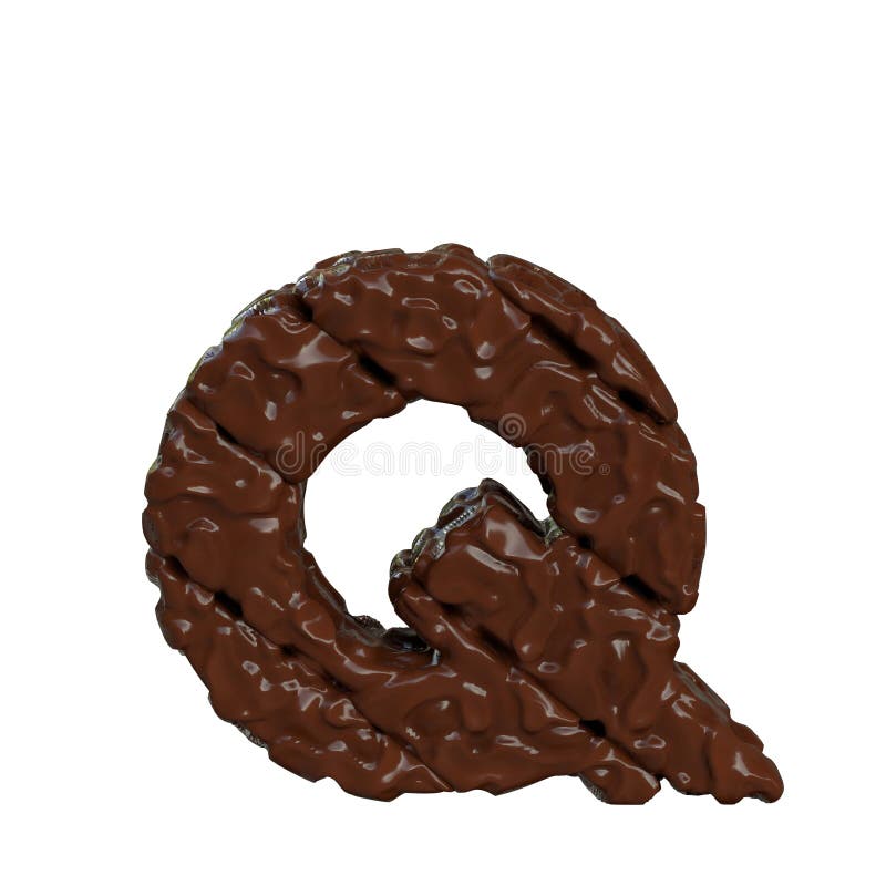 Carta De Chocolate 3d, Letra Q Imagem de Stock - Ilustração de escuro ...