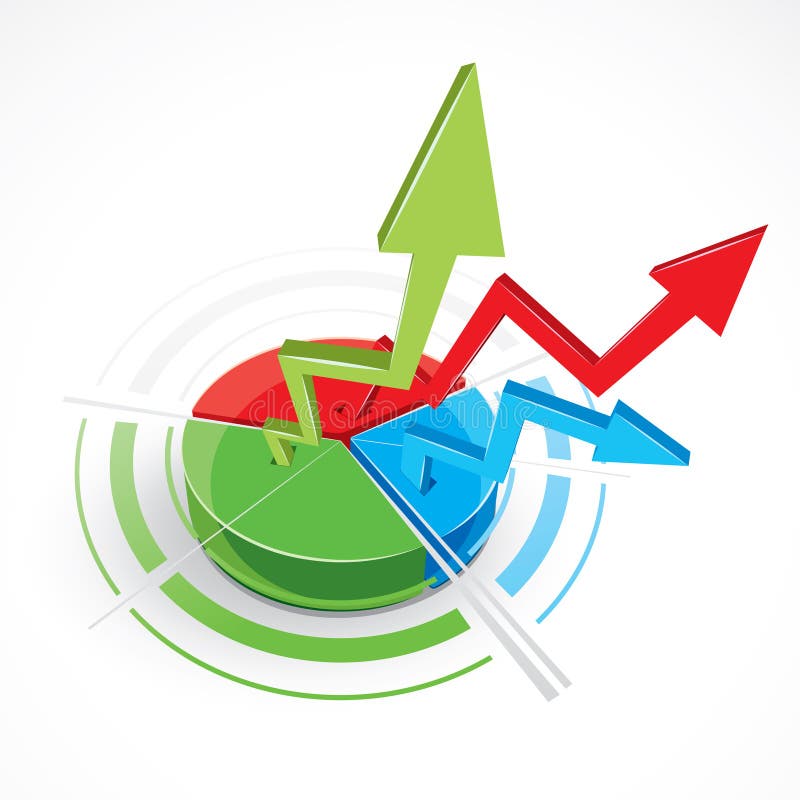 Carta de torta com setas ilustração do vetor. Ilustração de vermelho ...