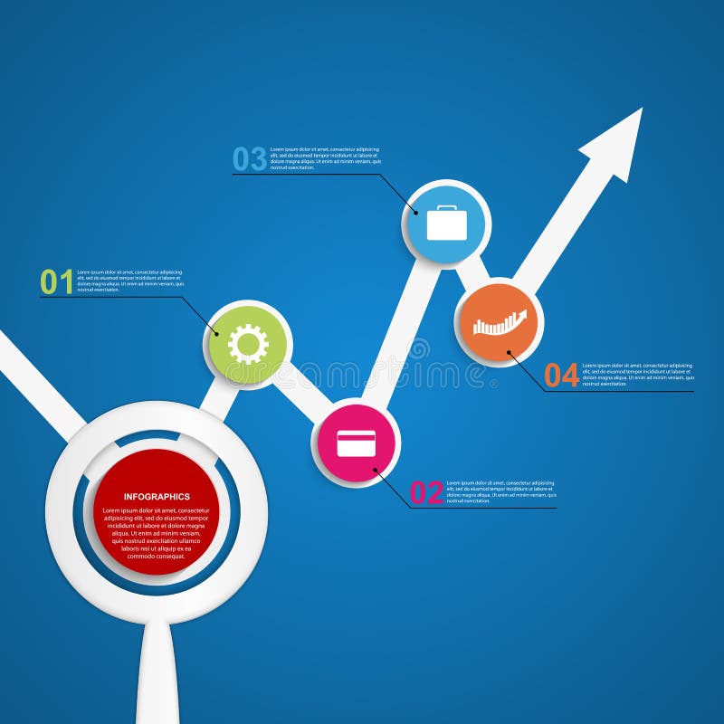 Educación Infographic Con El Elemento De La Lupa Ilustración del Vector ...