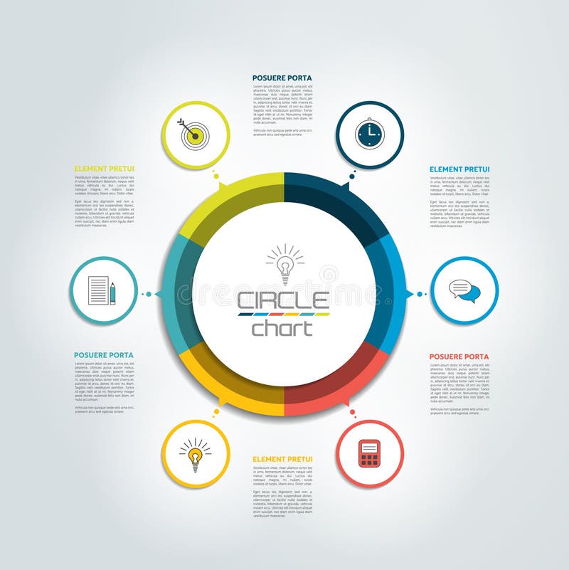 Carta Infographic Del Círculo, Diagrama, Esquema Ilustración del Vector ...