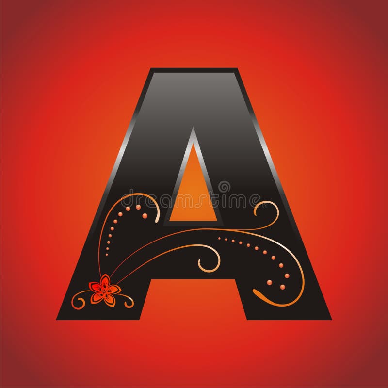 Fuente Gótica Adornada, Letra a Ilustración del Vector - Ilustración de ...