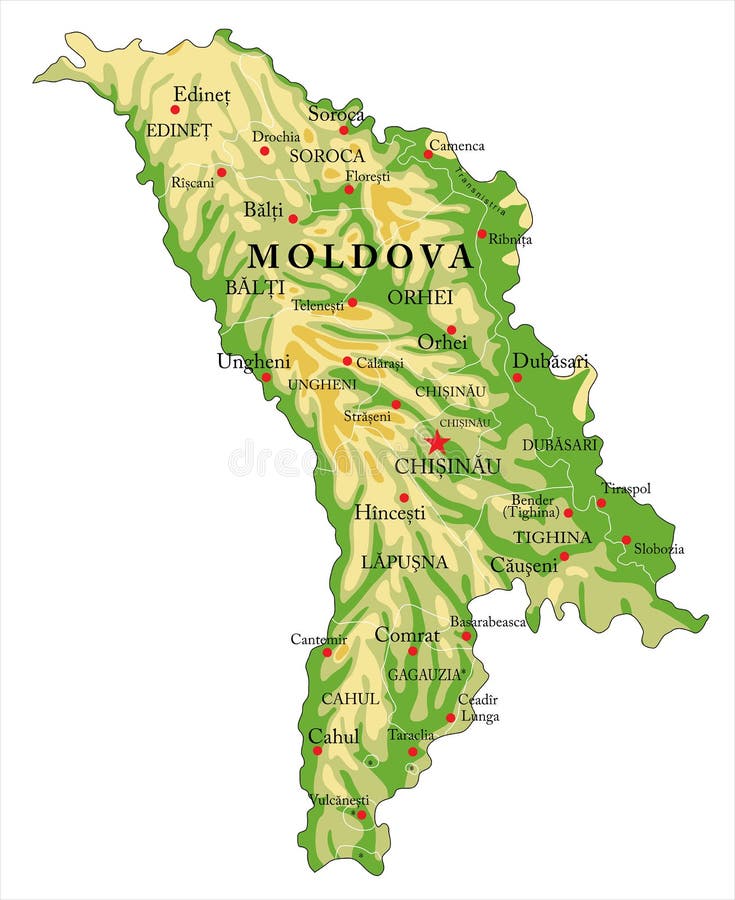 Carta in Rilievo Della Moldavia Illustrazione Vettoriale ...