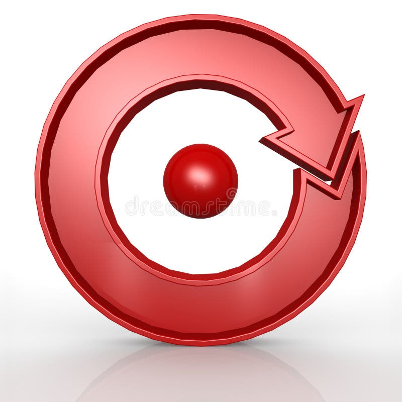 Carta Roja Del Círculo Con 1 Flecha Stock de ilustración - Ilustración ...