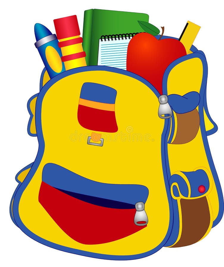 Cartable d'école illustration de vecteur. Illustration du matériel ...