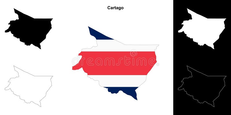 Cartago outline map stock vector. Illustration of silhouette - 334686537