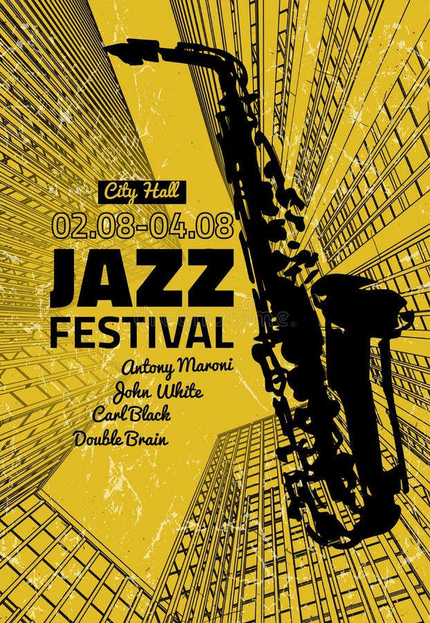 Cartaz do jazz ilustração do vetor. Ilustração de evento - 57103008