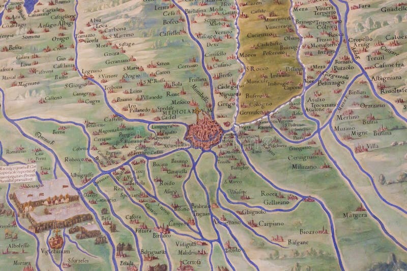 Carte Antique De Piémont Avec Verceil Image stock - Image du papier ...