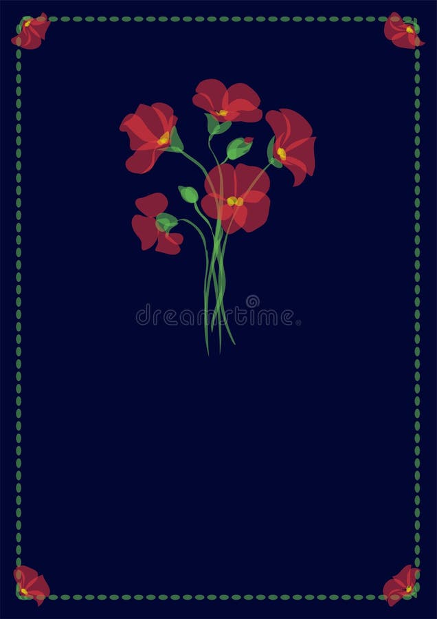 Carte Avec Un Bouquet Des Fleurs Rouges Illustration de Vecteur ...
