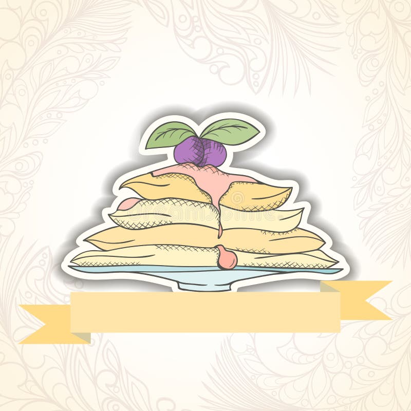 Carte D'invitation De Crêpes Illustration de Vecteur - Illustration du ...