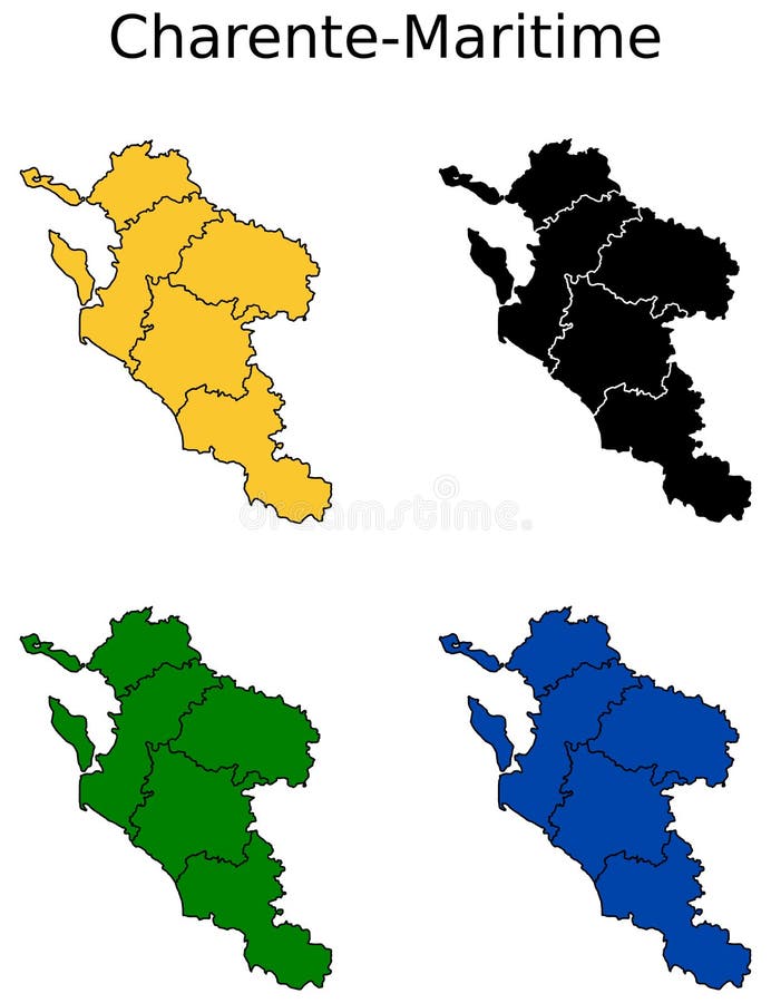 Carte de Charente-maritime illustration de vecteur. Illustration du ...