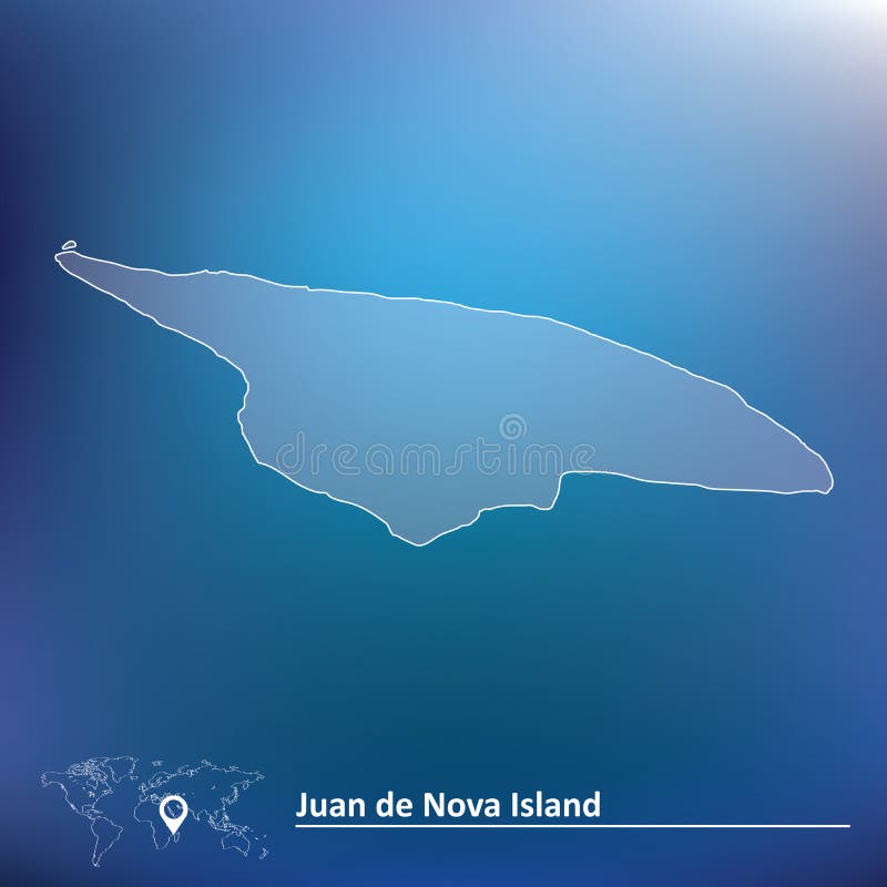 Carte De Juan De Nova Island Avec Le Drapeau Illustration de Vecteur ...