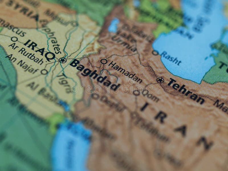 Carte de l'Irak Iran photo stock. Image du ville, capitale - 10581106