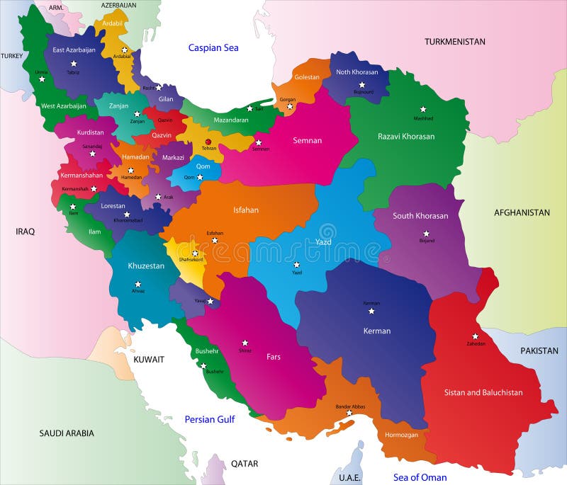 Carte de l'Iran illustration de vecteur. Illustration du asie - 6765353