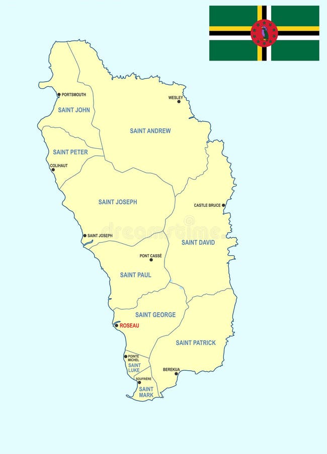 Carte de la Dominique illustration de vecteur. Illustration du ...