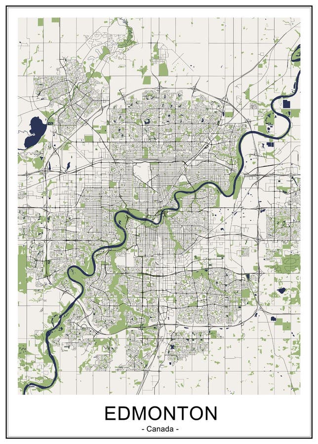 Carte De La Ville D'Edmonton, Canada Illustration Stock - Illustration ...
