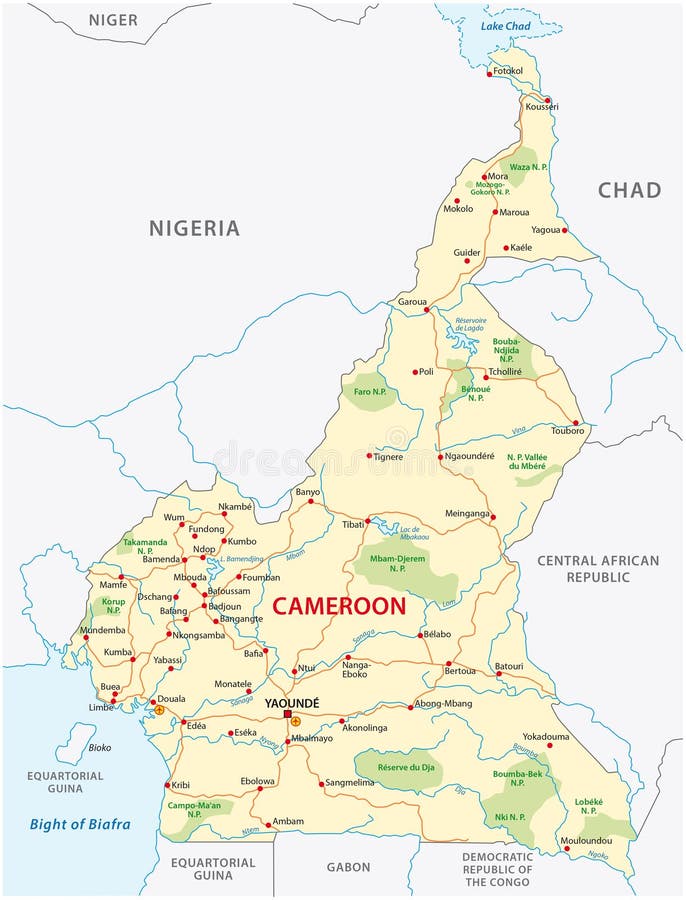 Carte du Cameroun illustration de vecteur. Illustration du yaounde ...