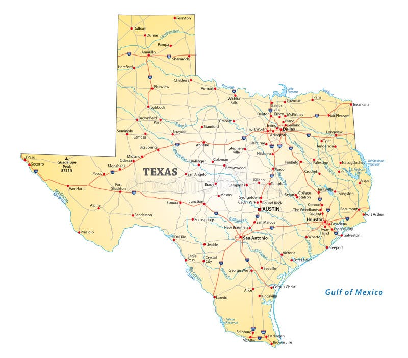 Carte de route le Texas illustration stock. Illustration du vecteur ...