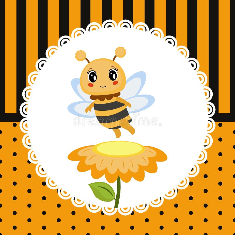 Carte De Voeux Avec L'abeille De Miel Illustration de Vecteur ...